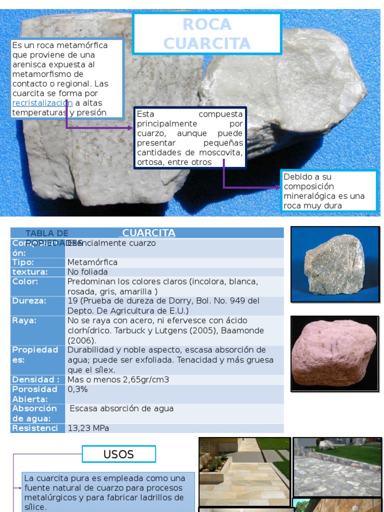 Propiedades y usos de la cuarcita, una roca metamórfica compuesta ...