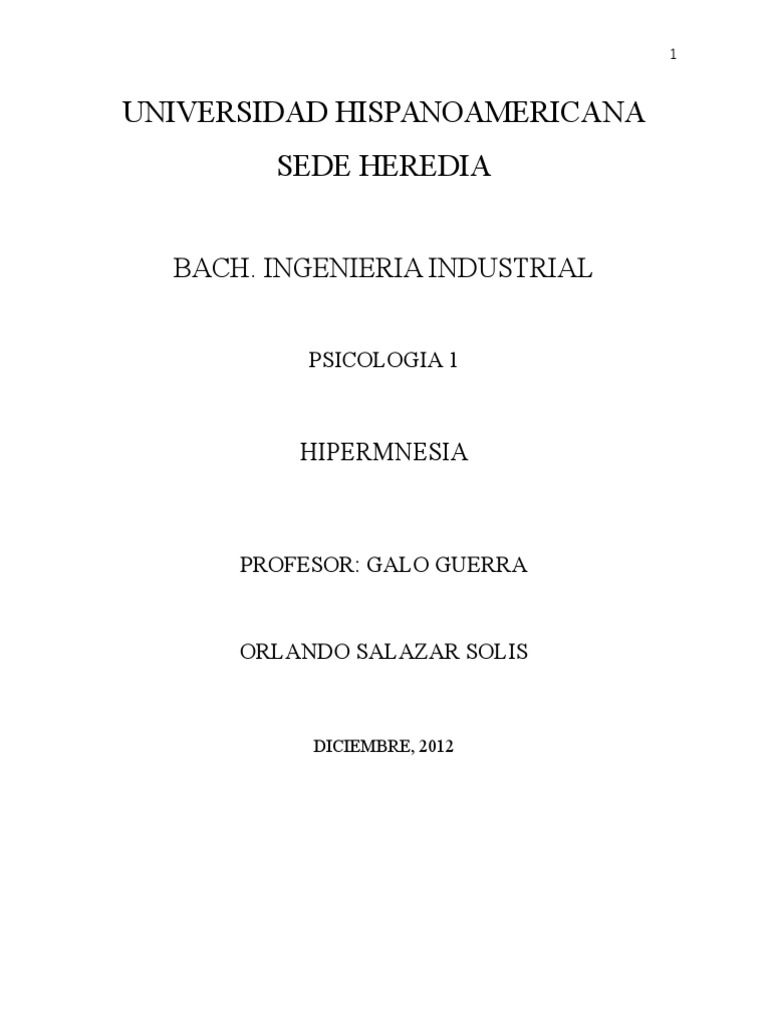 Hipermnesia | PDF | Memoria | Las emociones