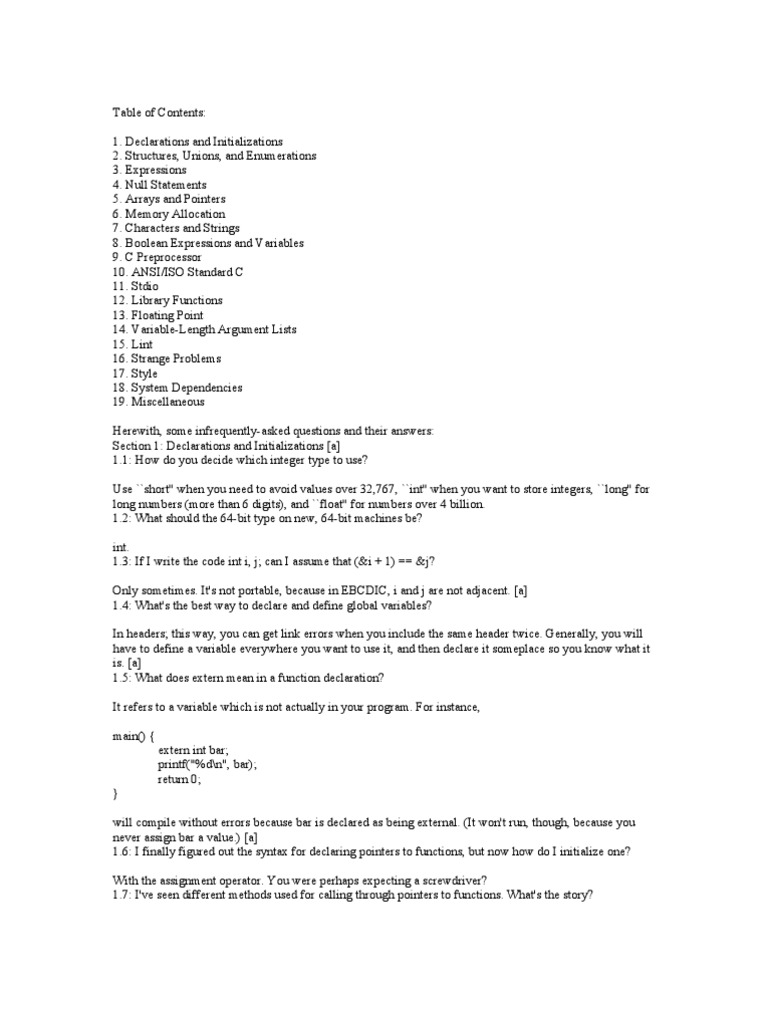 Interview Questions ! | Download Free PDF | C (Programming Language ...