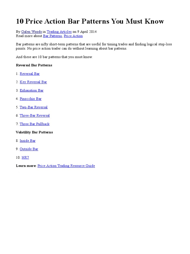 Essential Bar Reversal Patterns Guide | PDF | Market Trend | Business ...