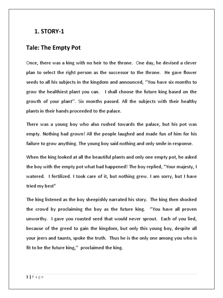 The Empty Pot: A Tale of Truth | PDF | Travel