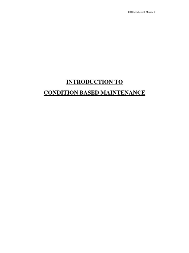 ISO Level 1 Module 1 | PDF | Reliability Engineering | Bearing (Mechanical)