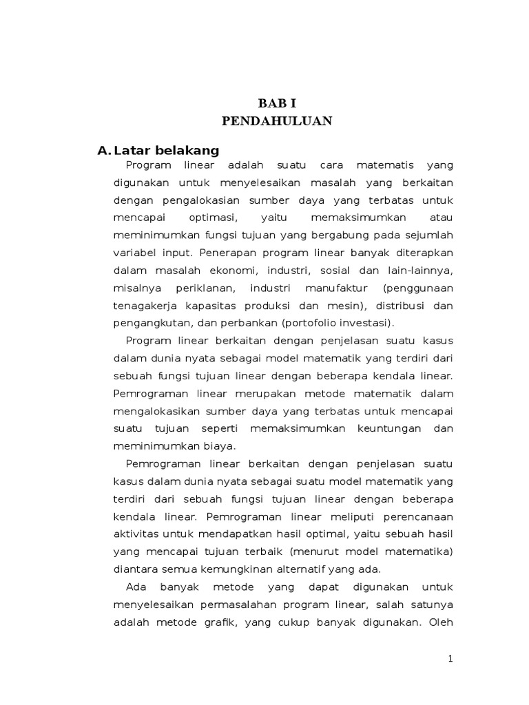 Program Linier Metode Grafik | PDF
