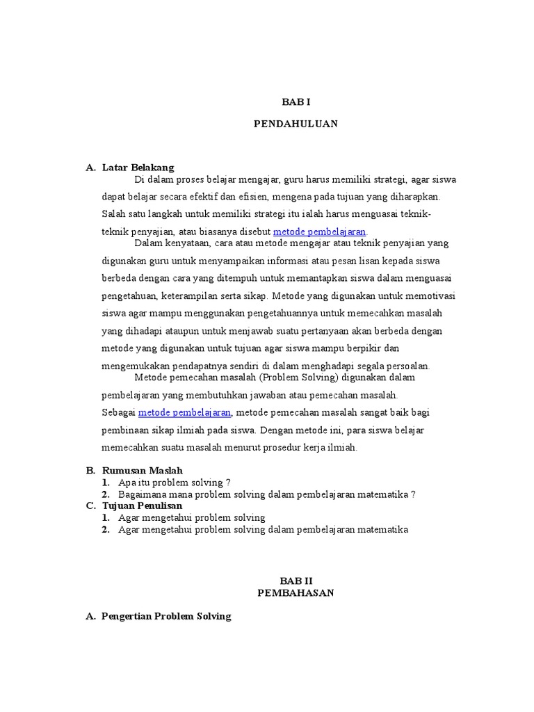 Makalah (Teori Problem Solving) | PDF