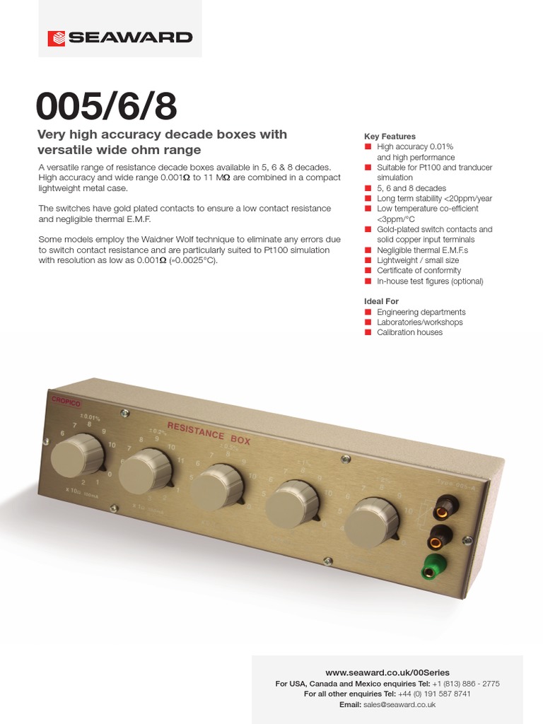 00 Series Datasheet Rev2 v2 | PDF | Electrical Resistance And ...