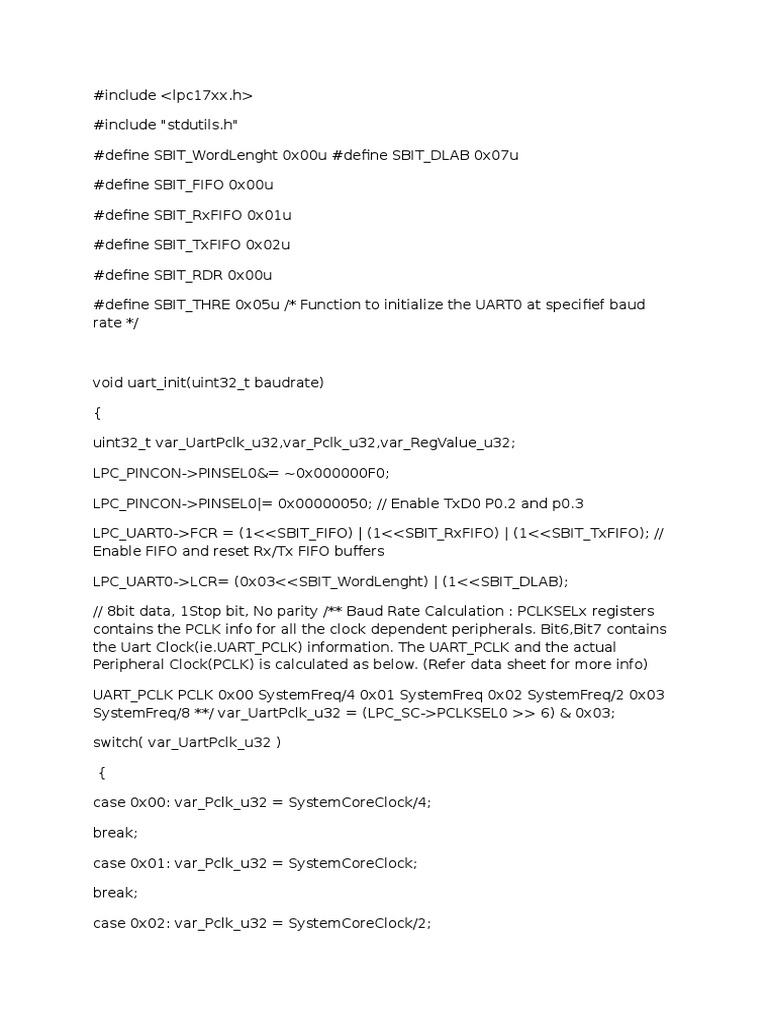 Serial Interface Programming LPC1768 | PDF | Digital Technology | Electronics