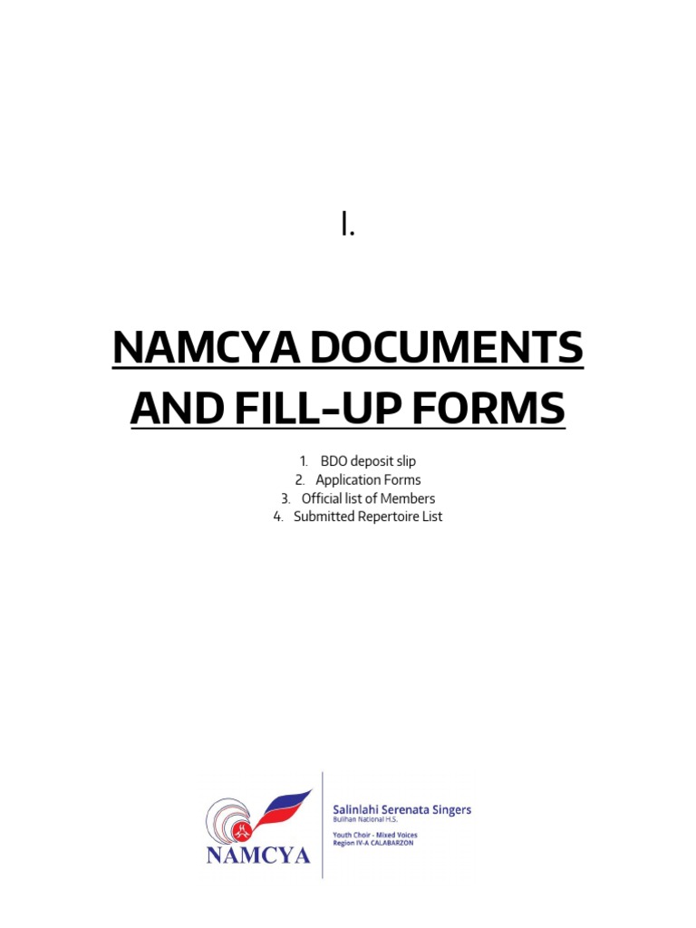 Namcya Documents and Fill-Up Forms | PDF