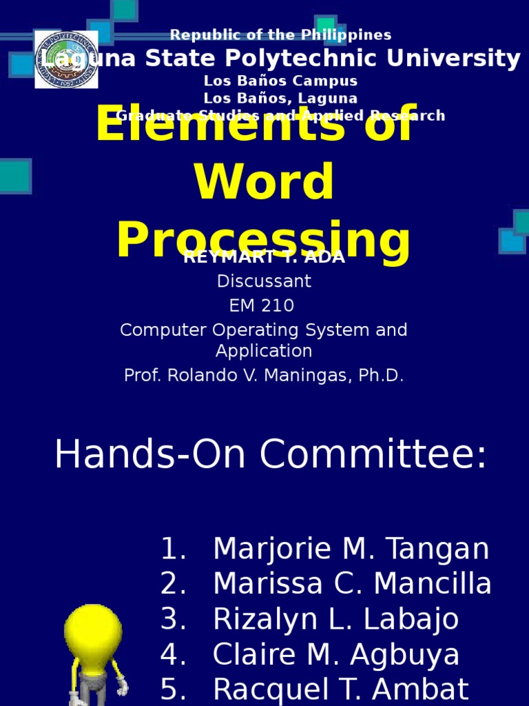 Elements of Word Processing | PDF