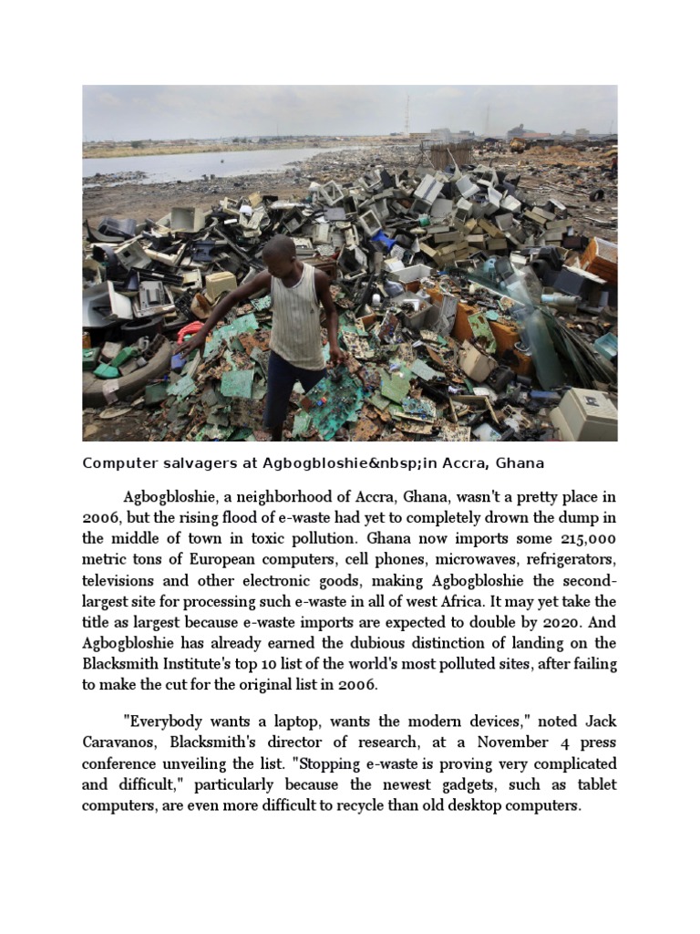 Flood of E-Waste: Computer Salvagers at Agbogbloshie in Accra, Ghana ...