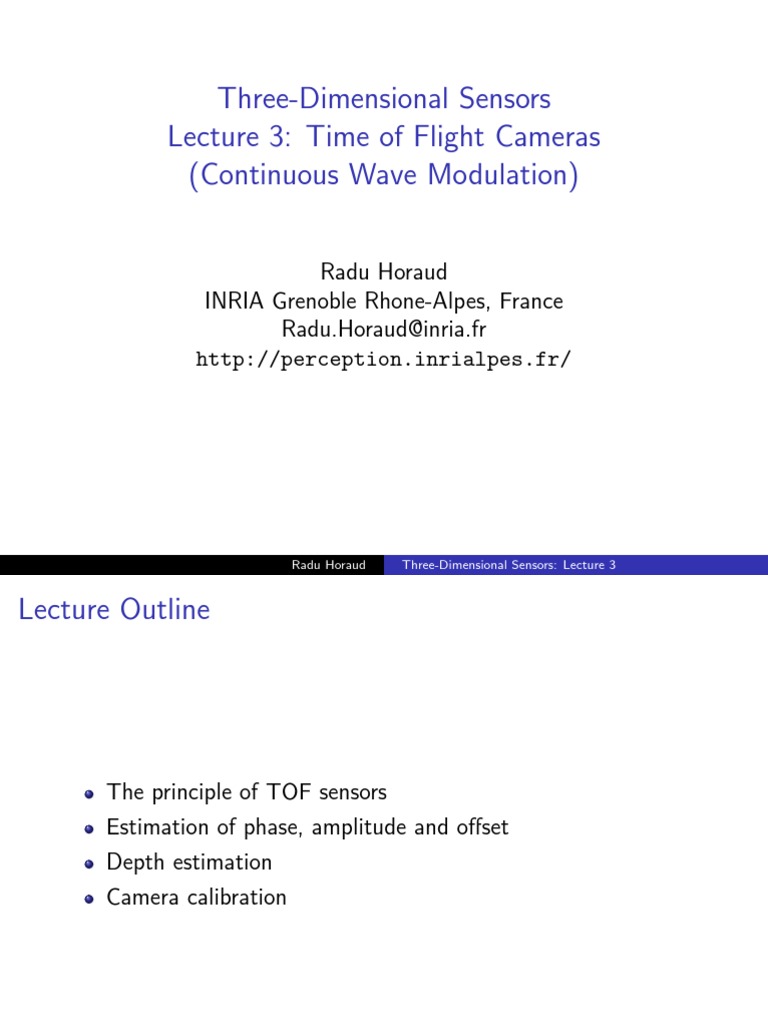Time of Flight System - CW | PDF | Optics | Electronics