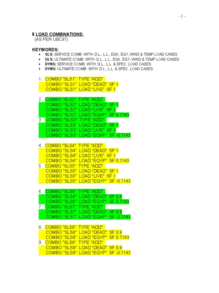 Load Combinations | PDF