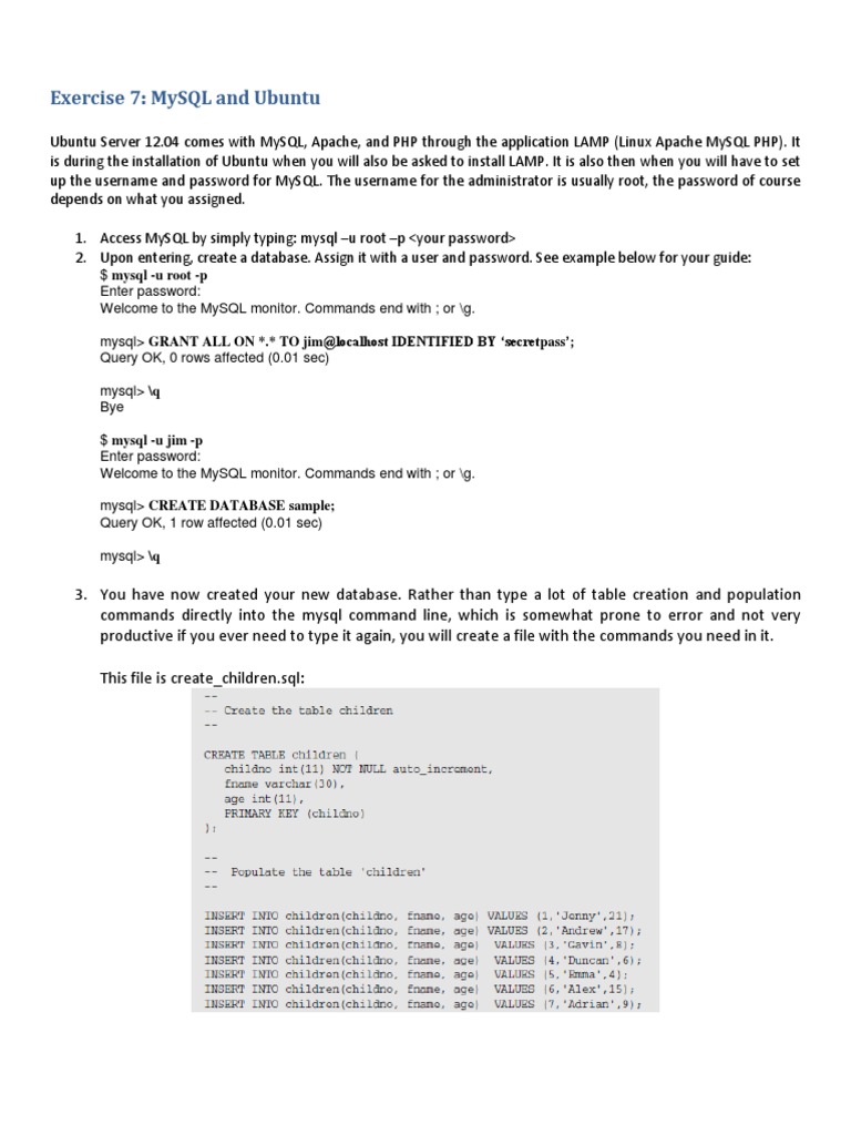 Ubuntu and Database | PDF | My Sql | Superuser