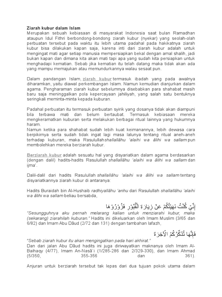 Panduan Ziarah Kubur Islami | PDF