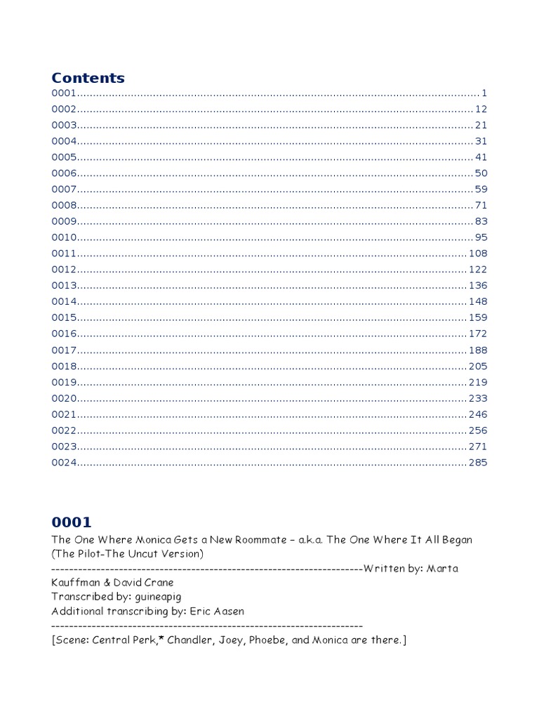 Friends Season 01 | PDF | Friends | Leisure