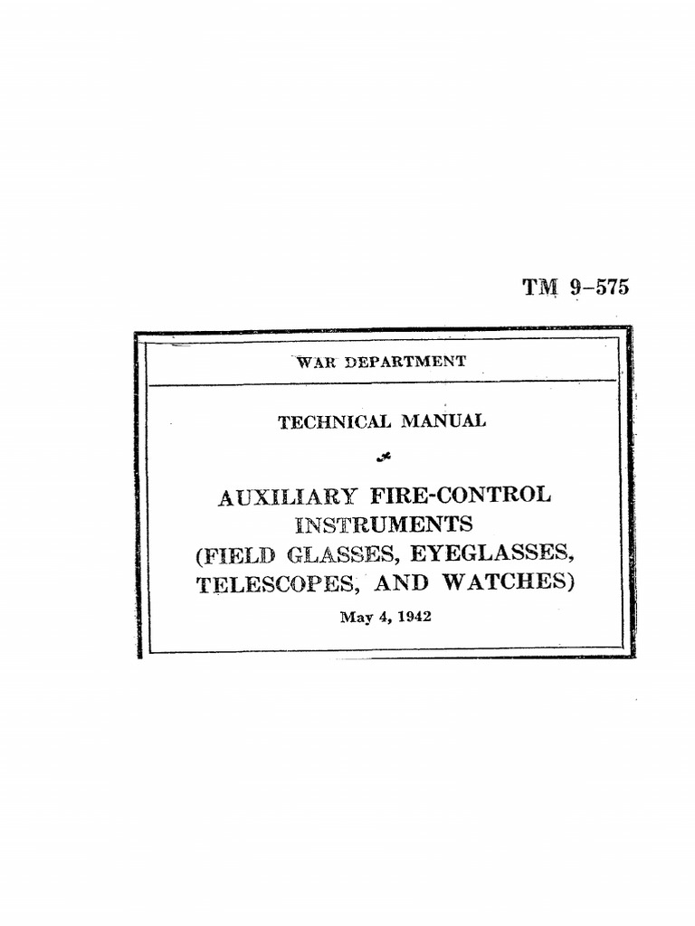 Auxiliary Fire Control Instruments | PDF | Watch | Glasses
