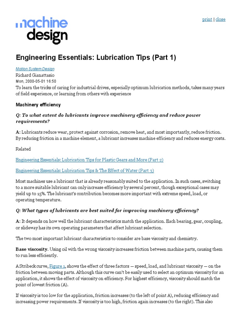 Lubrication Tips Part 1 | PDF | Lubricant | Bearing (Mechanical)