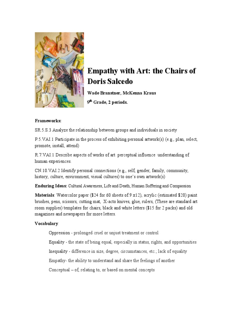 Achairforaperson Lessonplan | PDF | Empathy | Behavioural Sciences