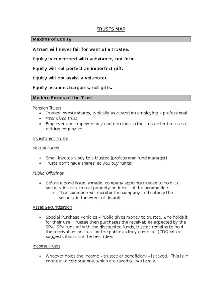 Trusts Map | PDF | Trust Law | Law Of Agency