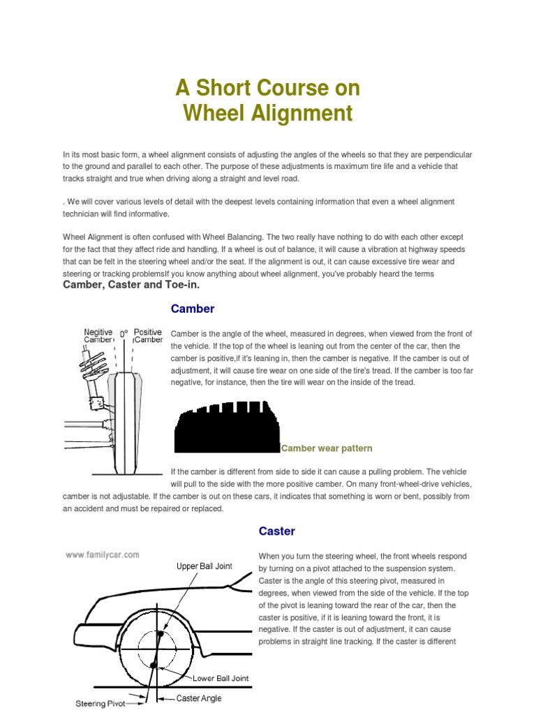 Wheel Alignment | PDF | Tire | Steering