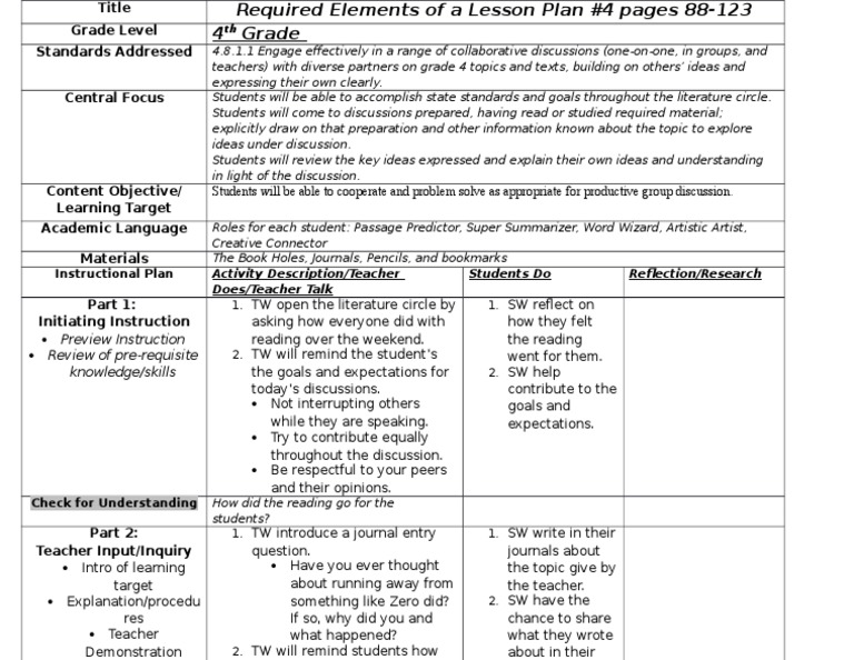Holes Lesson 4 | PDF