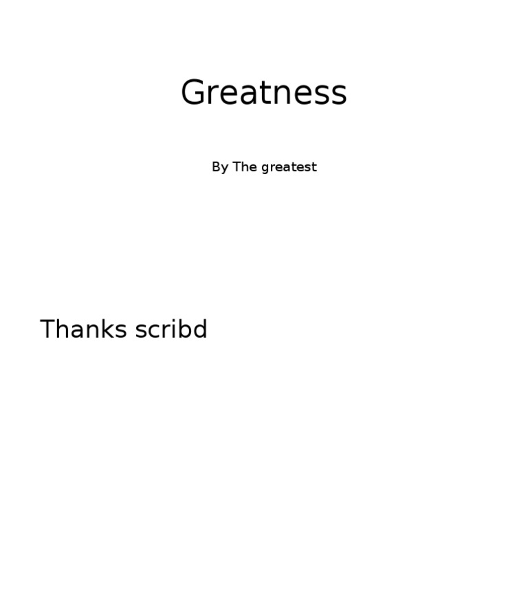 Greatness | PDF