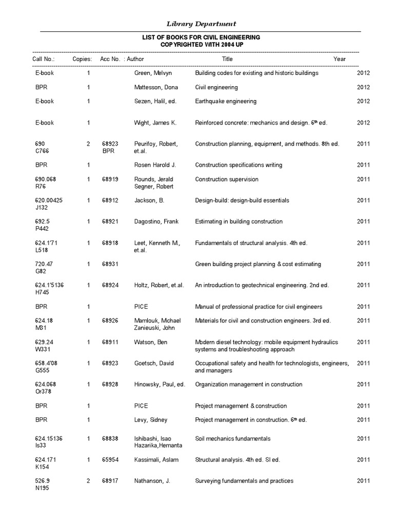 Books FOR CIVIL ENGINEERING PDF | PDF