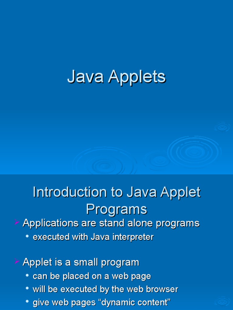 Java Applets Pdf Java Programming Language Object Computer 2220