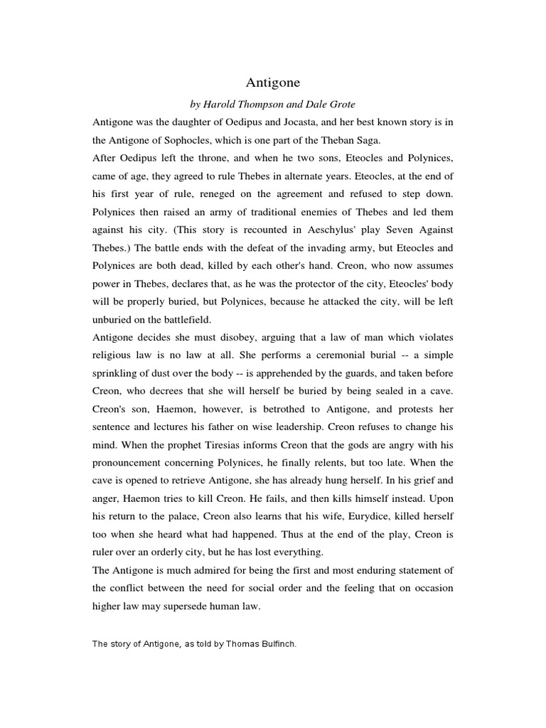 7. Antigone- The Story