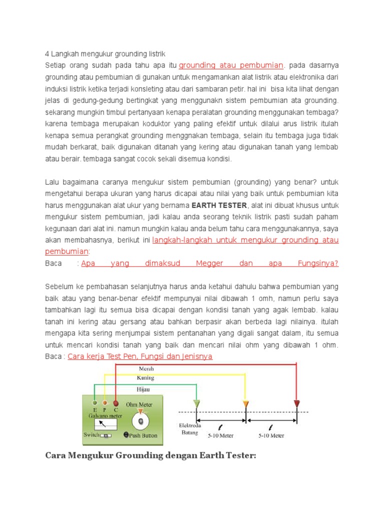 4 Langkah Mengukur Grounding Listrik dengan Earth Tester | PDF