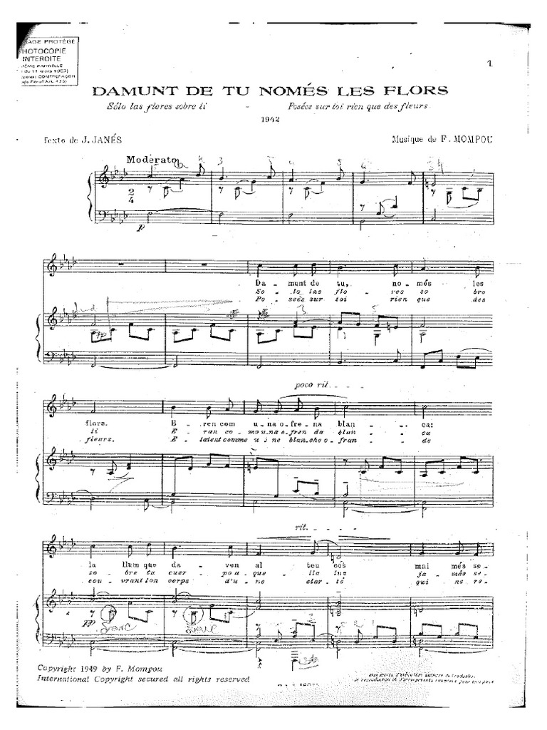 Mompou Damunt de Tu Nomes Les Flors | PDF