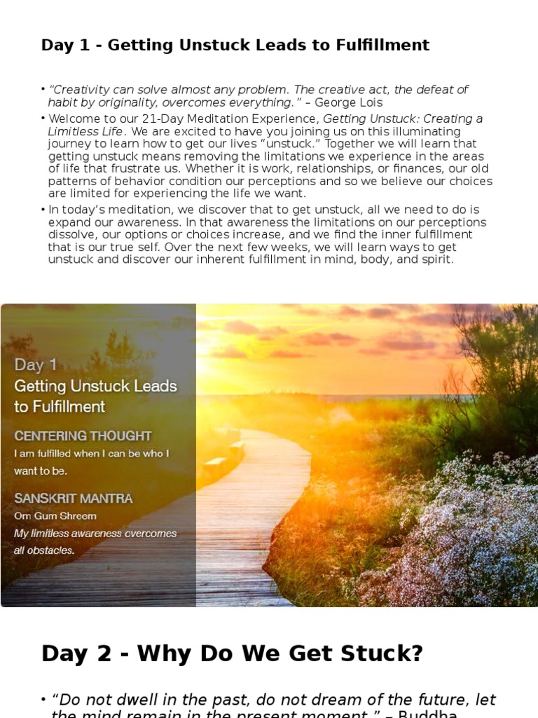 Getting Unstuck | PDF | Meditation | Perception