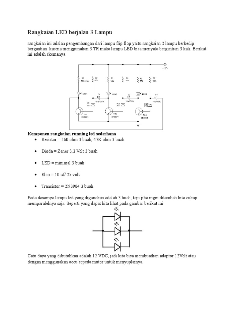 Rangkaian Led Berjalan 3 Lampu | PDF | Metode & Bahan Ajar | Teknologi ...