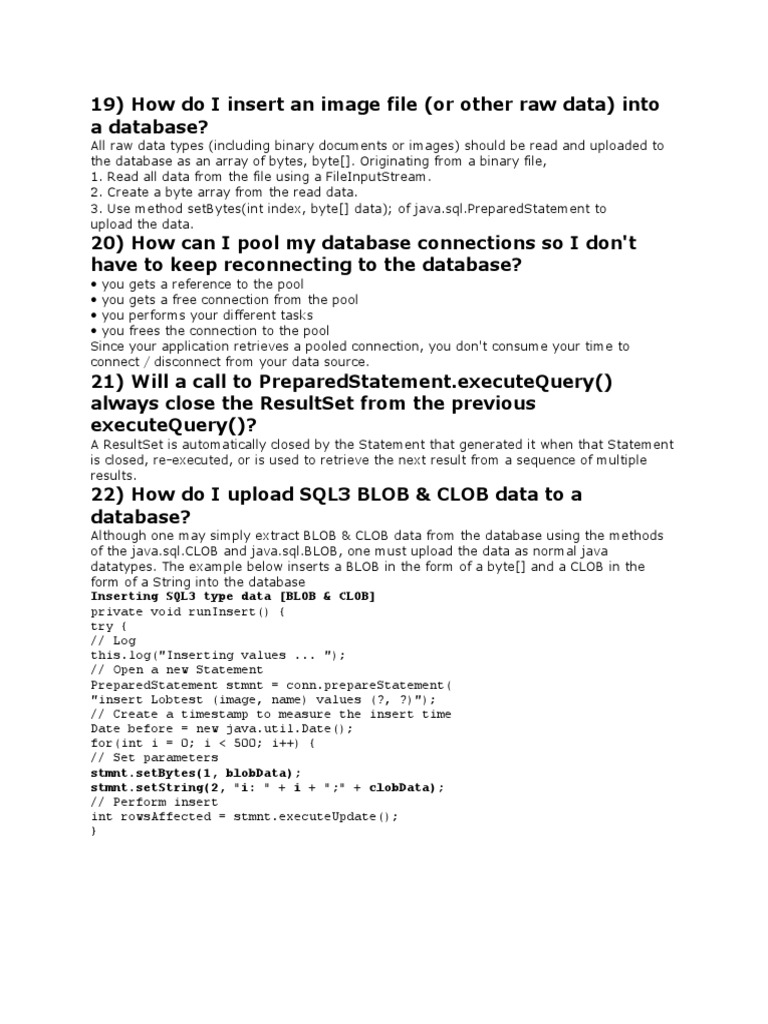 Database Image & BLOB Insertion Guide | PDF