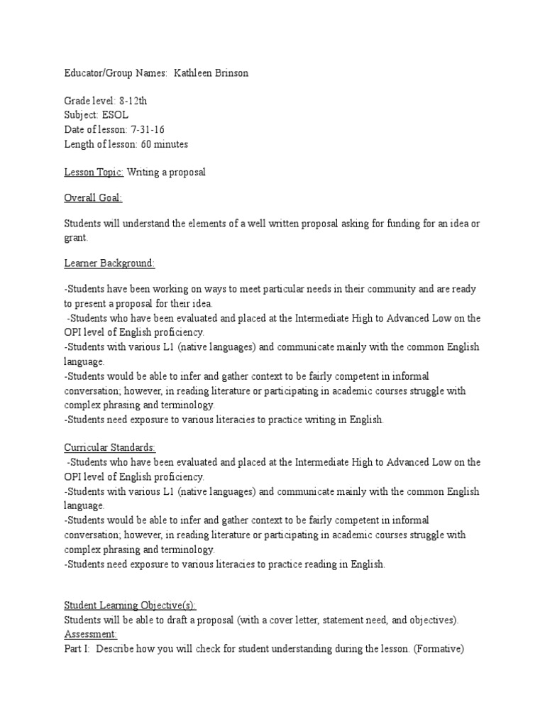 Occ Lesson Plan | PDF | Grant Writing | Educational Assessment