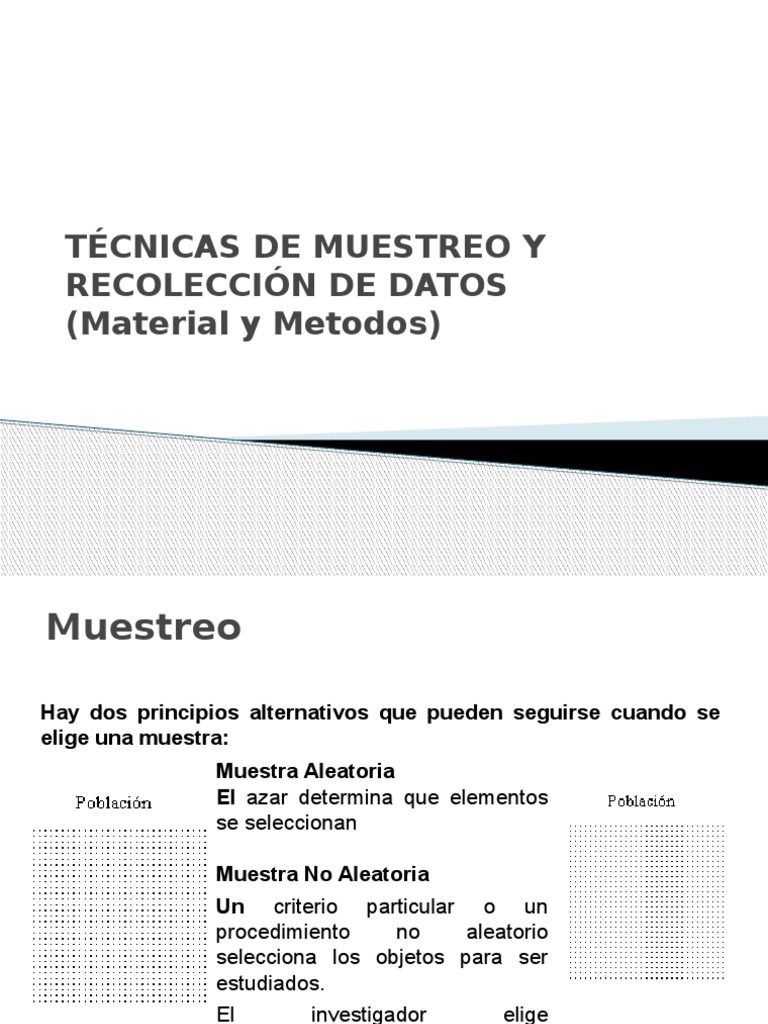 Tecnicas de Muestreo y Recoleccion de Datos | PDF | Muestreo (Estadísticas) | Cuestionario