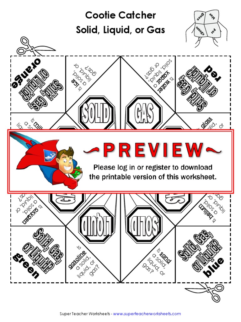 Cootie Catcher Solid Liquid Gas | PDF | Self-Improvement