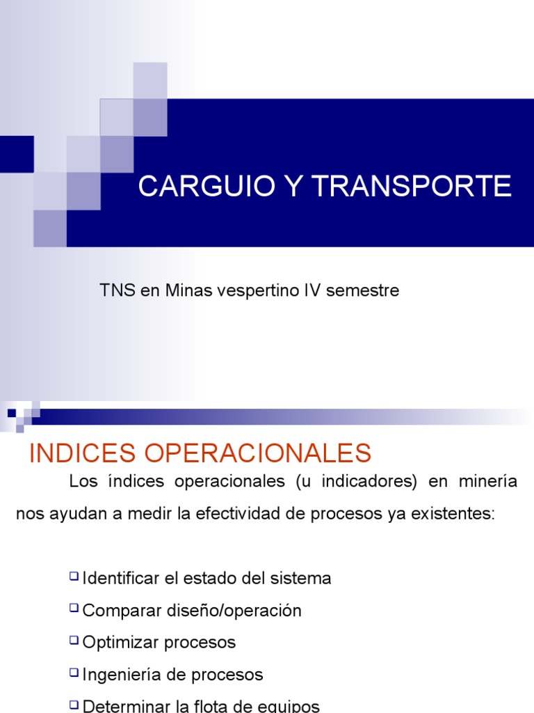 Clase - 05 Calculo de Indices Operacionales. | PDF | Energía y recursos ...