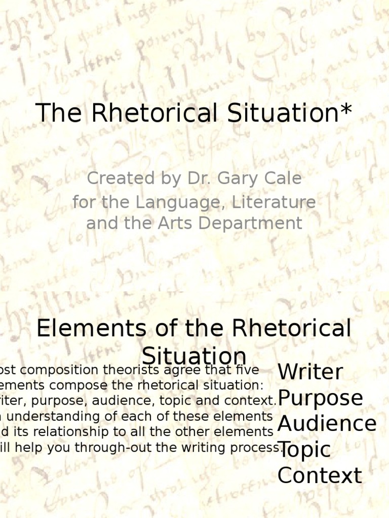 The Rhetorical Situation | PDF | Audience | Rhetoric