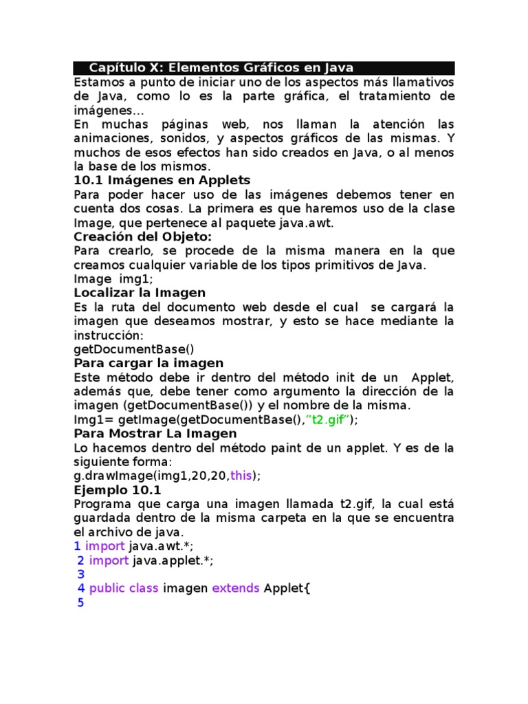 Elementos Graficos En Java Pdf Interfaces Gráficas De Usuario