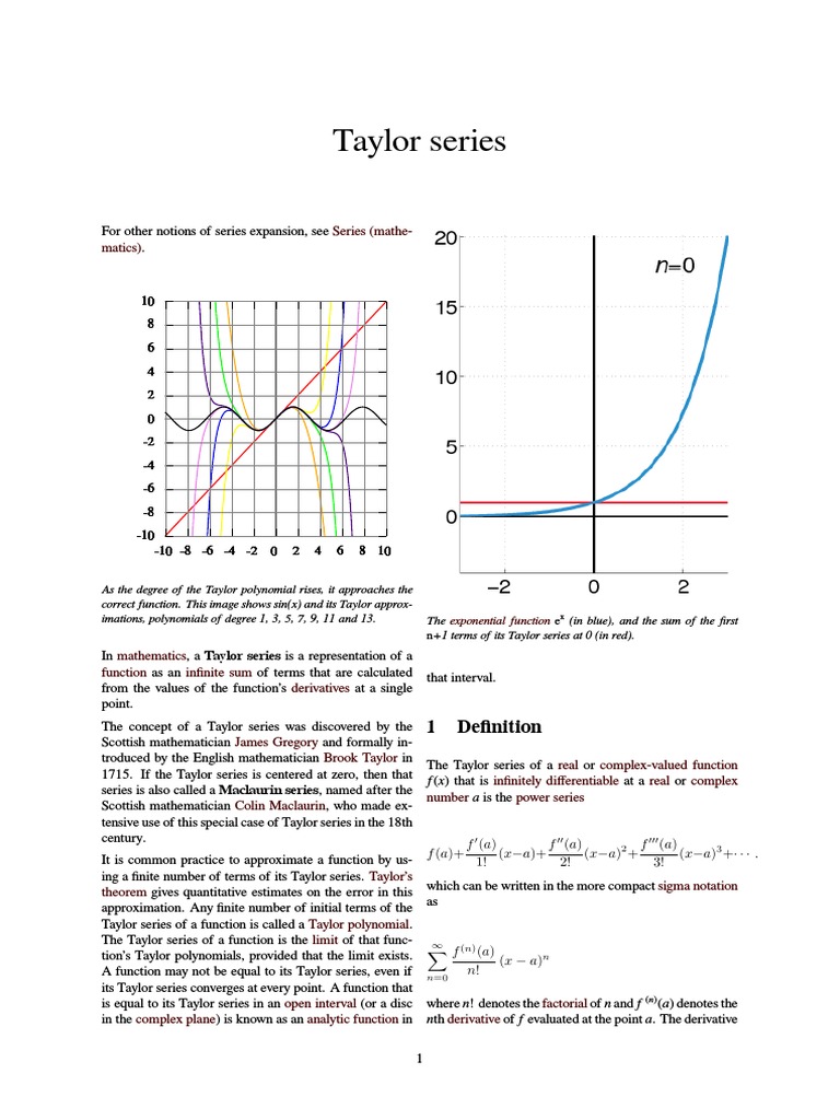Taylor Series | Series (Mathematics) | Mathematical Analysis