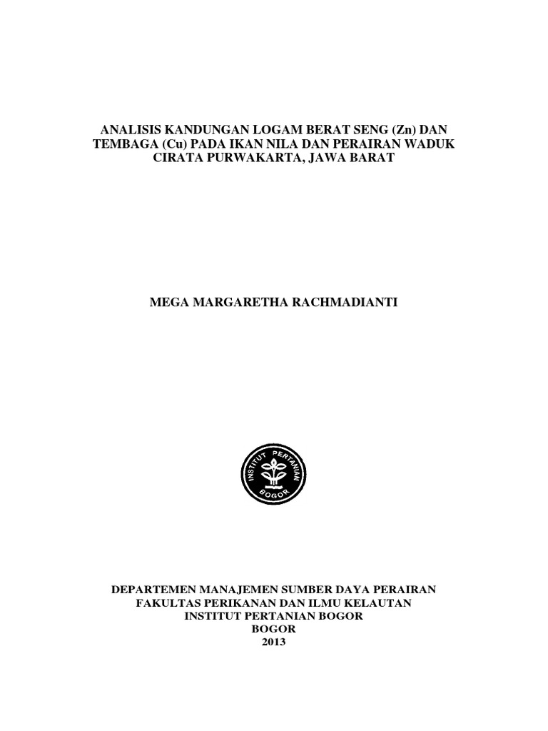 Analisis Kandungan Logam Berat Seng (ZN) Dan | PDF