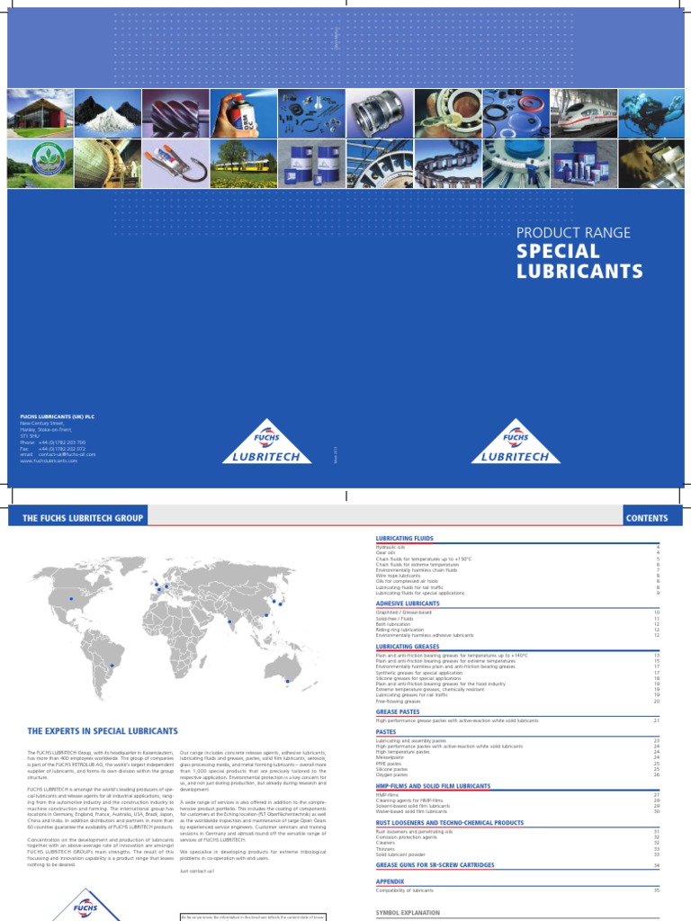 Lubritech Range Brochure | PDF | Lubricant | Motor Oil