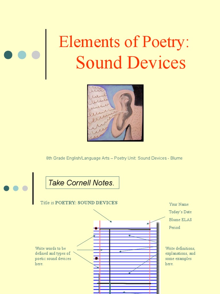 Elements of Poetry - Sound Devices | PDF | Metre (Poetry) | Poetry