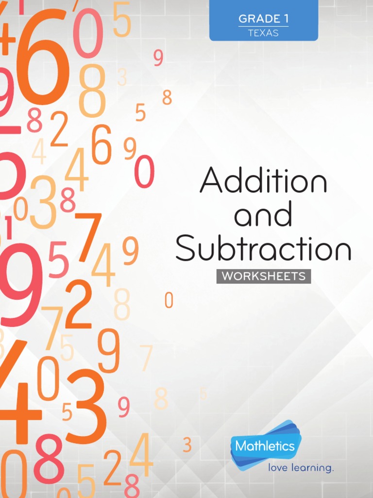 G1 Addition and Subtraction Worksheets TX USA | PDF | Teaching ...