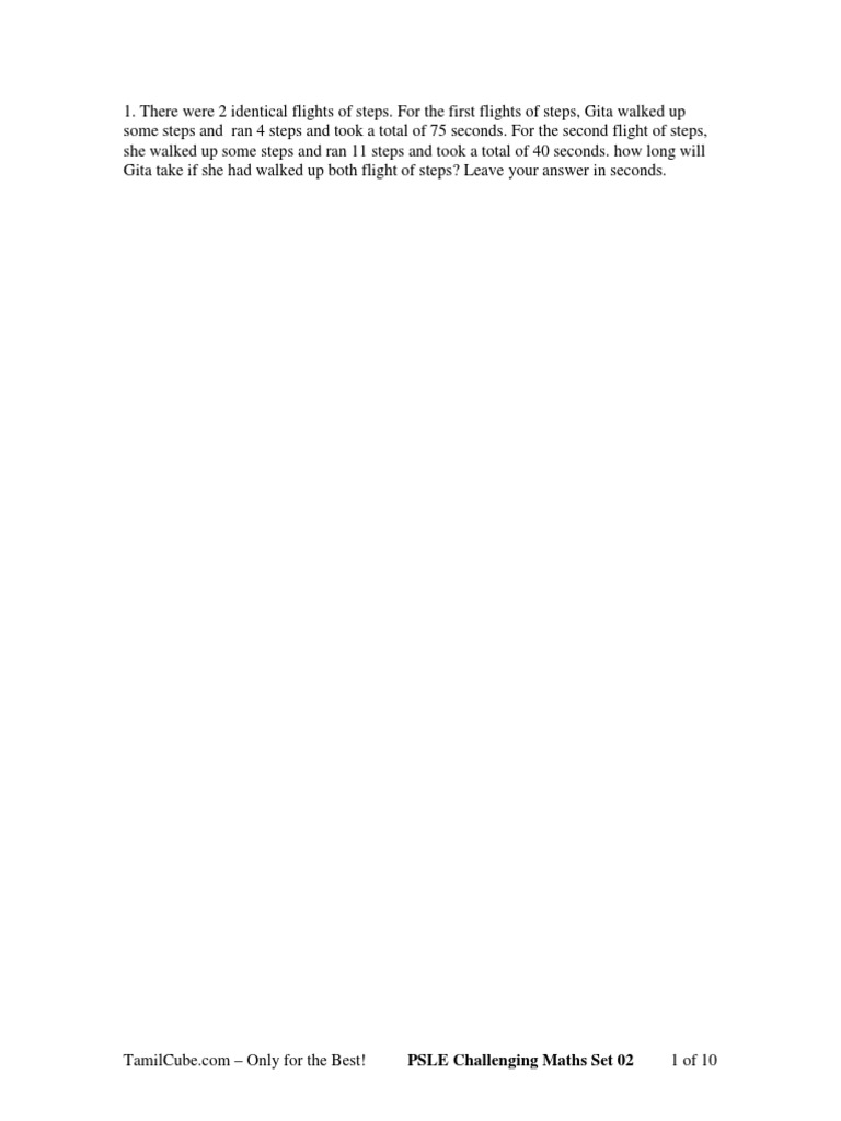 PSLE Maths Challenging Word Problems Set02 | PDF | Currency