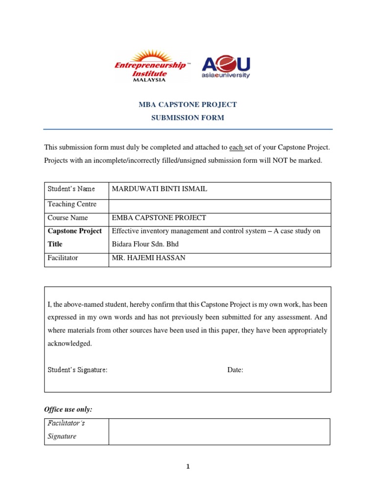 AeU MBA - Capstone Project V05.0 Marduwati Ismail 2016 | PDF ...