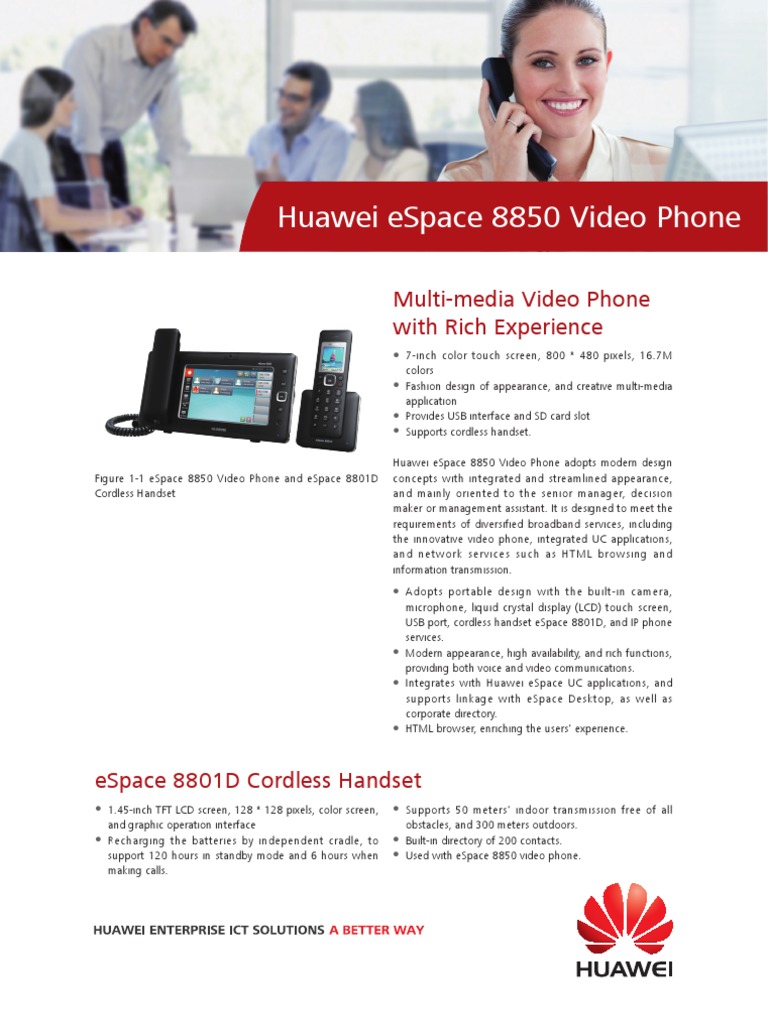 Huawei ESpace 8850 Video Phone Datasheet | Download Free PDF ...