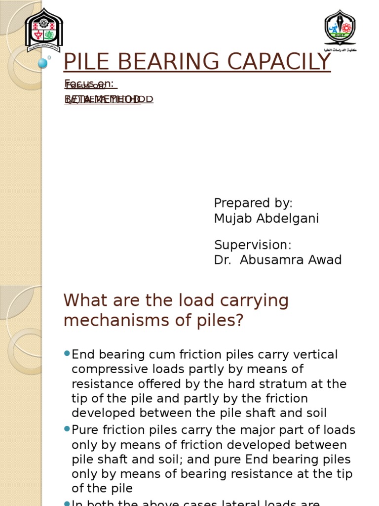 Pile Bearing Capacily (Beta Method) (By Mujab) | PDF | Deep Foundation ...