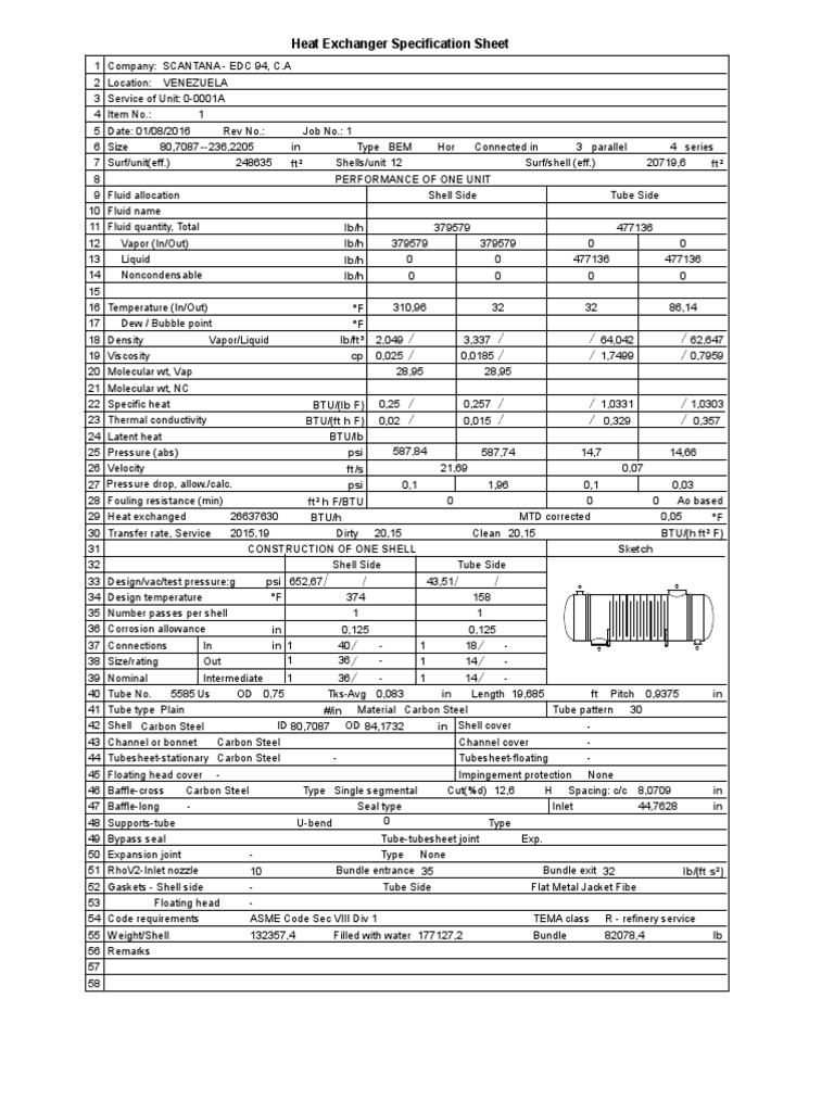 E-1101 TEMA Data Sheet | PDF