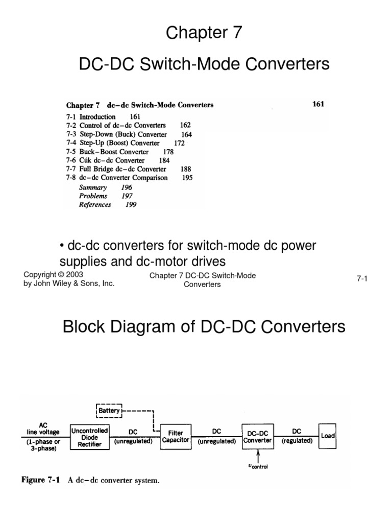 DC-DC Converters For Switch-Mode DC Power Supplies and Dc-Motor Drives ...